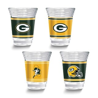 Curata NFL Green Bay Packers 4-Piece 2 Oz. Shot Glass Set - Bed Bath ...