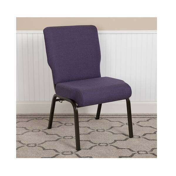 35" Purple Fabric and Black Vein Stackable Sanctuary Chair with Book ...