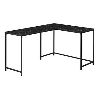 58.25" Black Contemporary Rectangular L Shaped Computer Desk - Bed Bath ...