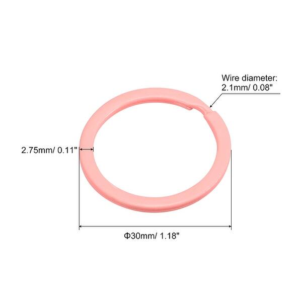 Split Keychain Rings, 30mm/1.2inch Round Flat Key Holder, Pink, 24Pcs ...