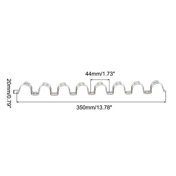 25mm Continuous 8 Slots Rigid Pipe Strap Clamp, U-Shaped Bracket 3Pcs ...