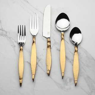 INOX ARTISANS Twisted Urban Flatware, 5-Pc. Place Setting - Bed Bath & Beyond - 42995756
