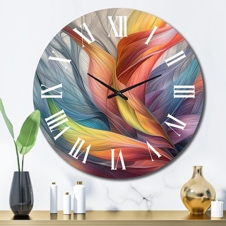 Designart "Vintage Rainbow Pastel Leaves Boho Watercolor I" Abstract ...