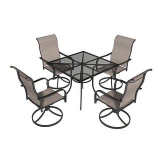 Square iron mesh table with chair (set of 5) - Bed Bath & Beyond - 40817091