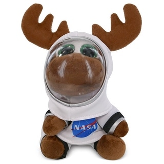 DolliBu Big Eyes Brown Moose Astronaut Plush with Helmet and NASA Suit ...