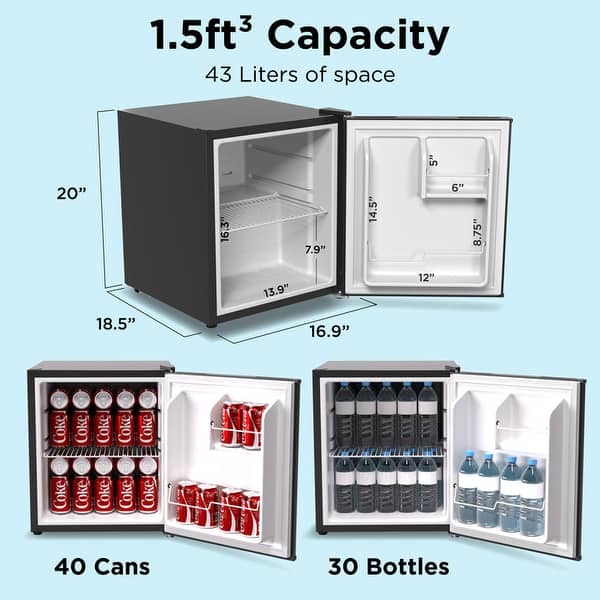 Husky Premium 43L Solid Door 1.5 C.ft. Freestanding Counter-Top Mini ...