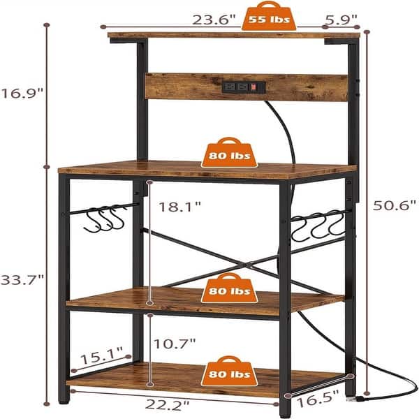 Kitchen Bakers Rack - 16.5"D x 23.6"W x 50.6"H - Bed Bath & Beyond ...