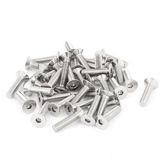 M6 x 25mm Countersunk Flat Head Hex Socket Screw Bolt DIN 7991 Silver ...