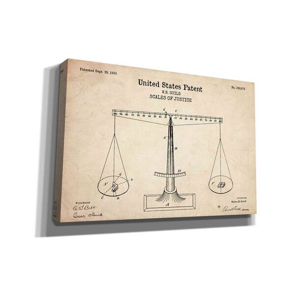 Epic Graffiti 'Scales of Justice Blueprint Patent Parchment' Canvas ...