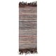 SAFAVIEH Handmade Vintage Boho Leather Zhanna Modern Stripe Leather Rug ...