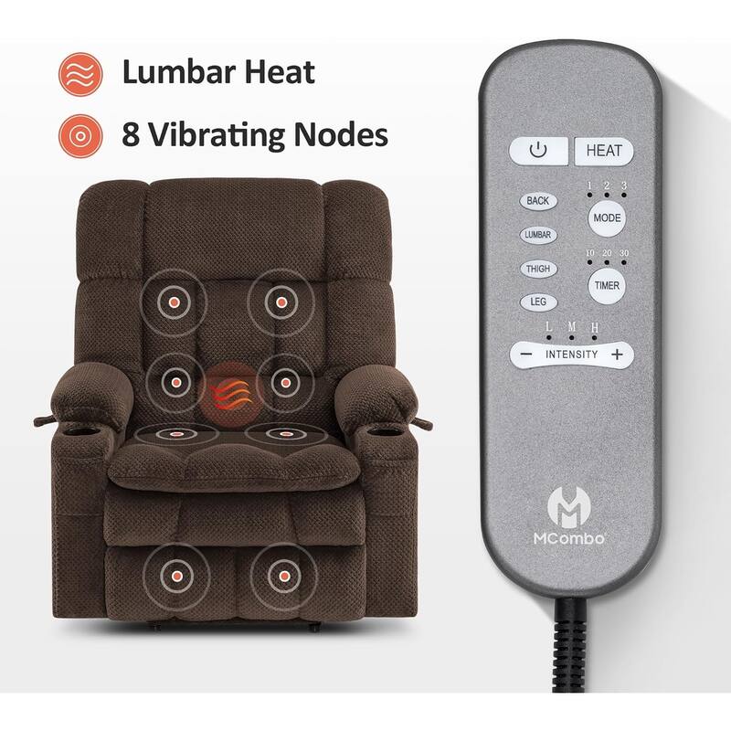 MCombo Dual Motor Power Lift Recliner Chair with Massage and Heat for ...