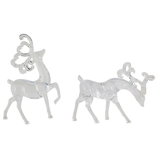 Set of 2 Clear Standing Reindeer Christmas Figurines 9.25-Inch - 9.25 ...