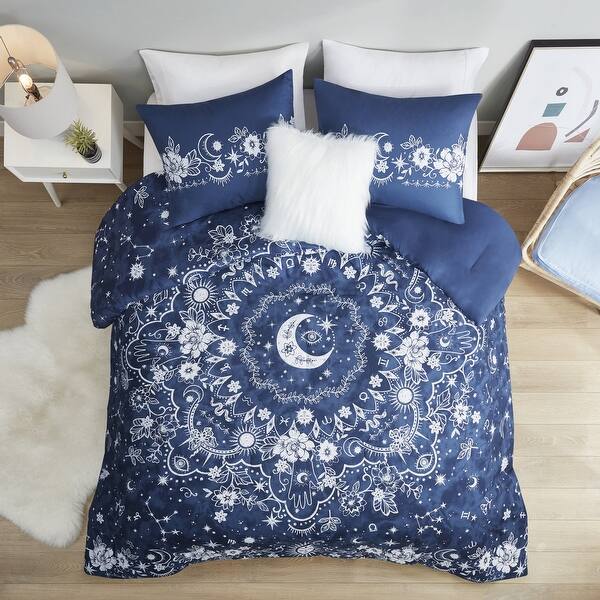 Celestial Medallion Microfiber Fabric Printed Comforter Set - Bed Bath ...