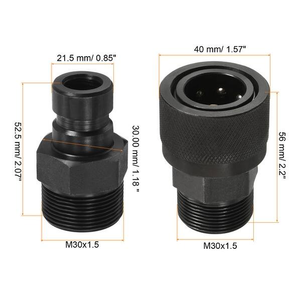 Hydraulic Quick Connect Coupler Set M14x1.5mm Male Pipe Fitting Black ...