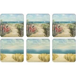 Pimpernel Summer Ride Coasters Set of 6 - 4 Inches Sq. - Bed Bath ...