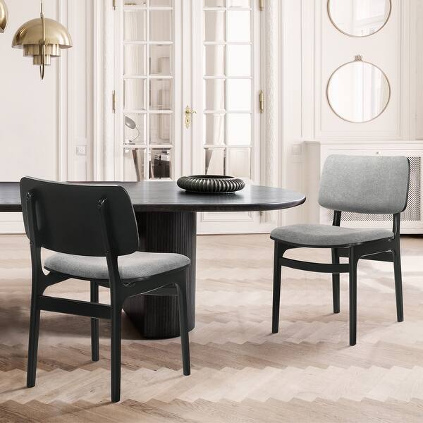 Lima Mid-Century Modern Wood Upholstered Dining Chairs - Set of 2 - Bed ...