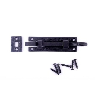 Door Lock Latch 5" Black Wrought Iron Pig Tail Tip Styled Offset Slide ...