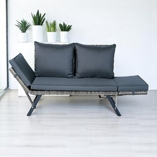 Side Foldable Bench Patio Backyard Conversation Bench, and Steel Frame ...