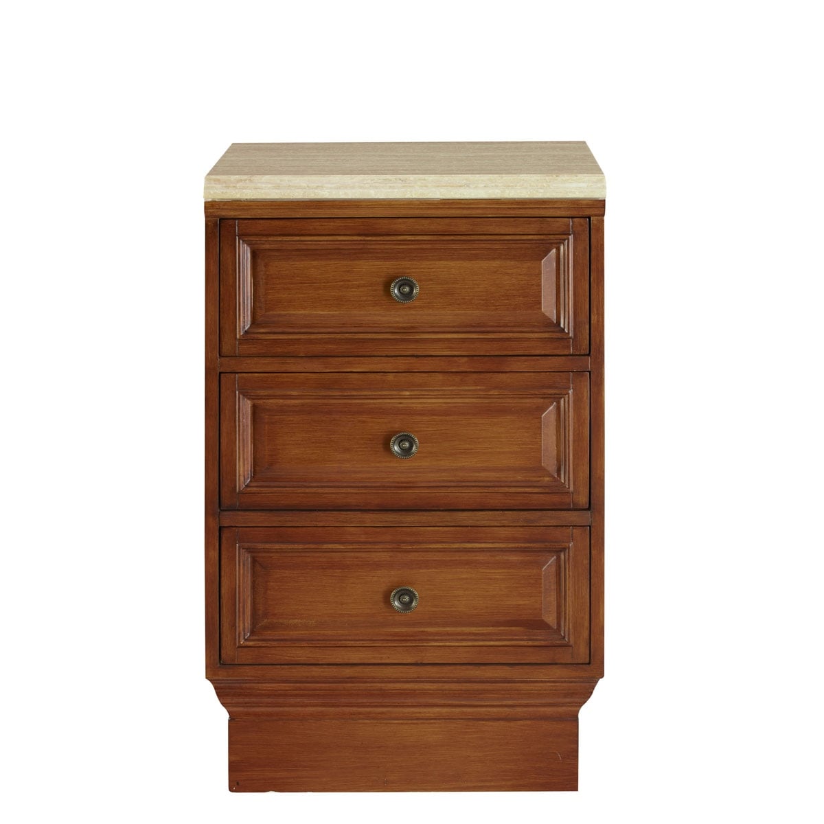 Silkroad Exclusive Marble Top Bathroom Vanity Side Cabinet Drawer Bank ...