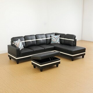 Semi PU Synthetic Leather And flannel 3-Piece Sofa Set - Bed Bath ...
