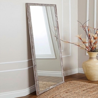 Retro Wood Distressed Full-Length Wall-Mounted Hallway Mirrors - Bed ...