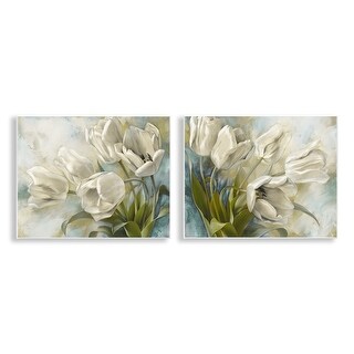 Stupell Tulips Curved Left & Right Wall Plaque Art Design By Igor ...