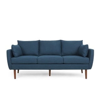 Navy Blue 3-Seater Sofa with Pillow Back Design - Cozy and Contemporary ...