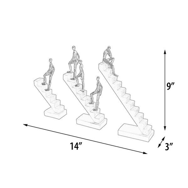 Set of 3 Climbing Stairs Statue - Bed Bath & Beyond - 39164922