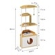 Corner Cat Tower, Cat Tree with Scratching Post, Cat Condo with Feeding ...