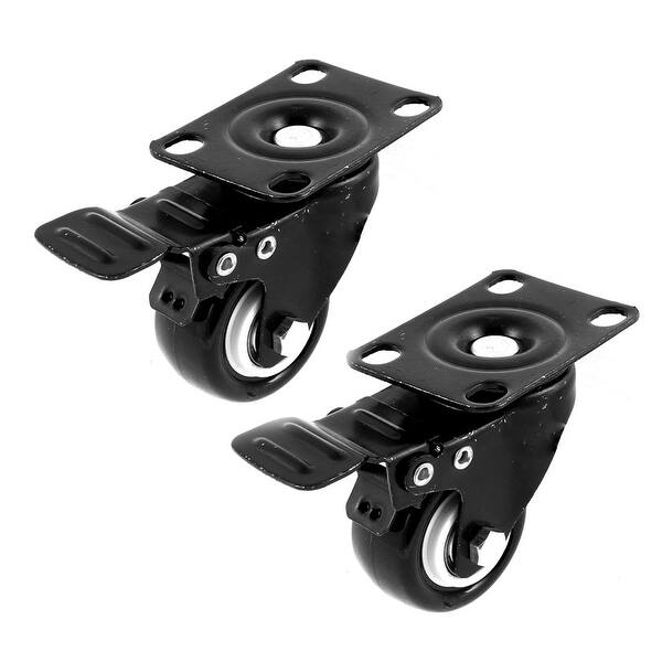 2 Dia Single Wheel Rotatable Top Plate Trolley Brake Swivel Caster 2pcs ...