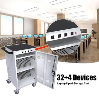 Mobile Charging Cart and Cabinet for Tablets Laptops With Extra 4 bits ...