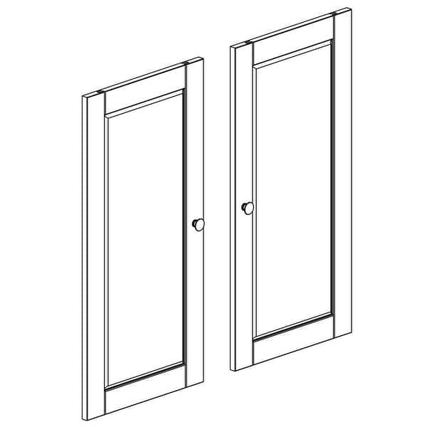 Palace Imports 100% Solid Wood Modular Kitchen Pantry Double Door Kit ...