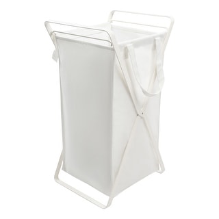 Yamazaki Home Laundry Hamper with Cotton Liner - Two Sizes, Steel and ...