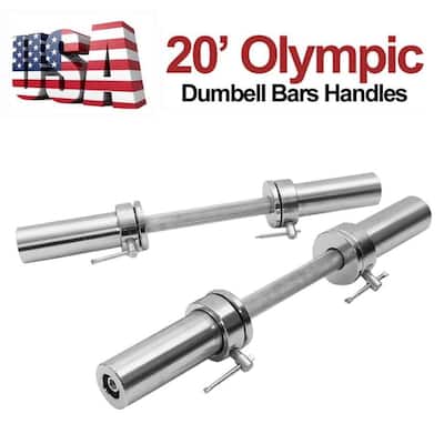 2" Barbell Solid Dumbbell Weight Lifting Bars With Rotating Sleeves ...