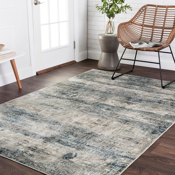 Alexander Home Mid-Century Modern Ocean Distressed Area Rug - Overstock ...