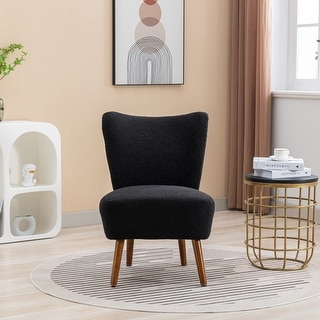 Cozy Curved Wingback Armchair, Corner Side Chair for Bedroom Living ...