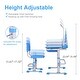 Kids Desk and Chair Set, Height Adjustable Child's School Study Writing ...