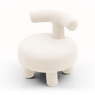 24.4" Fuzzy Sofa Chair Pouf Stools Sherpa Footrest Stool Kids Reading ...
