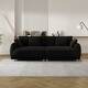 86.6" Teddy velvet large bread sofa with four pillows and hardware feet ...