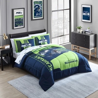 Seattle Seahawks NFL Licensed "Status" Bed In A Bag Comforter & Sheet ...