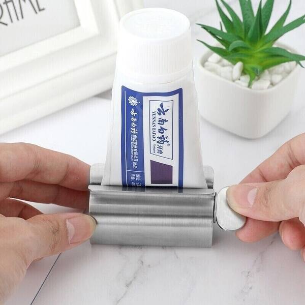 Stainless Steel Toothpaste Tube Squeezer and Dispenser - Silver - Bed ...