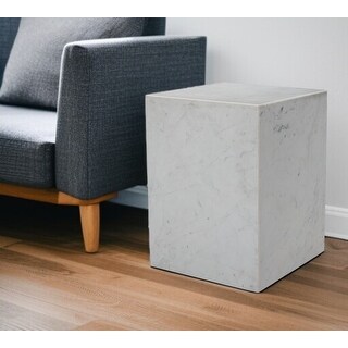 HomeRoots 20" White Marble Square Block End Table - 15' X '20' X '15 ...