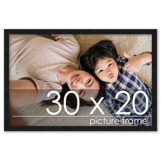 30x20 Contemporary Black Complete Wood Picture Frame with UV Acrylic ...