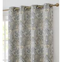 HLC.me Lattice Flocked 100% Complete Blackout Thermal Insulated Window Curtain Grommet Panels ...