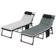 Outsunny Chaise Lounge Chair Outdoor Set of 2, 5-Position Adjustable ...