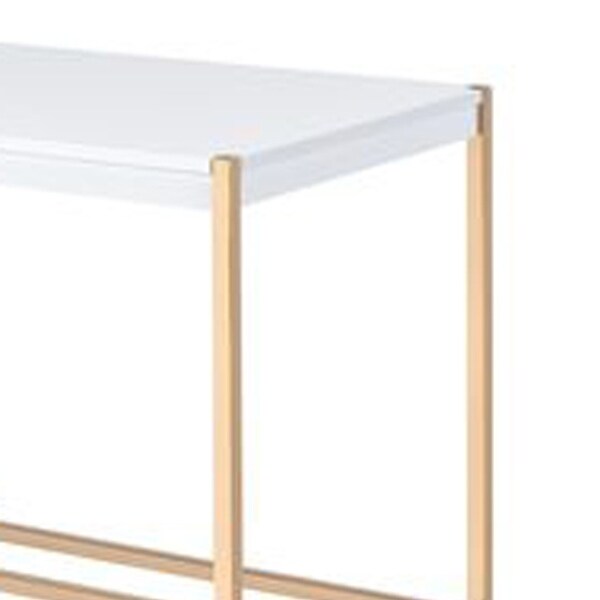 White desk rose gold legs store
