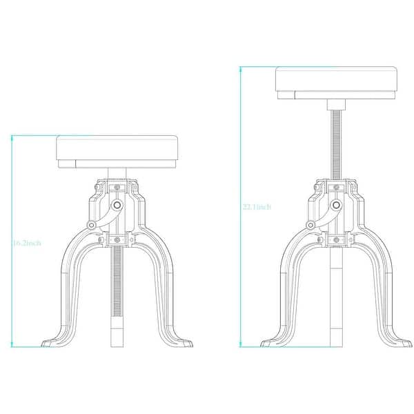 American Antique Industrial DIY Crank Stool Cast Iron Three-Legged ...