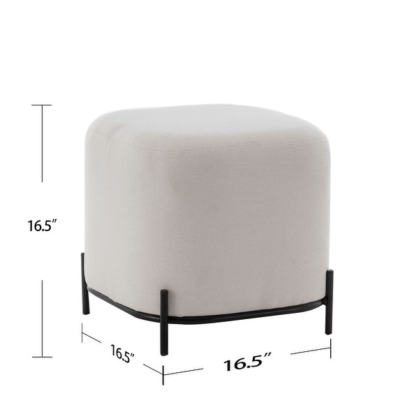 WOVENBYRD 17" Modern Square Ottoman with metal base - Bed Bath & Beyond ...
