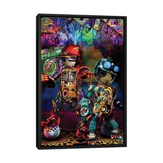 iCanvas "Boombox Robots" by Jumbie Framed Canvas Print - Bed Bath ...