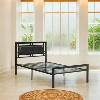Modern Style Twin Size Metal Platform Bed with Steel Structure - Bed ...